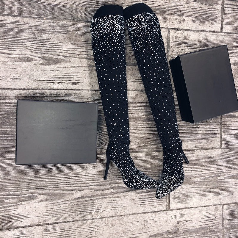 💎 Women’s Sparkly Faux Diamonds Over-the-Knee Boots – gmbhacks.com